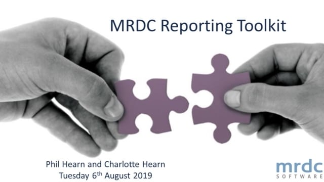 The MRDC Reporting Toolkit - QPSMR Learning